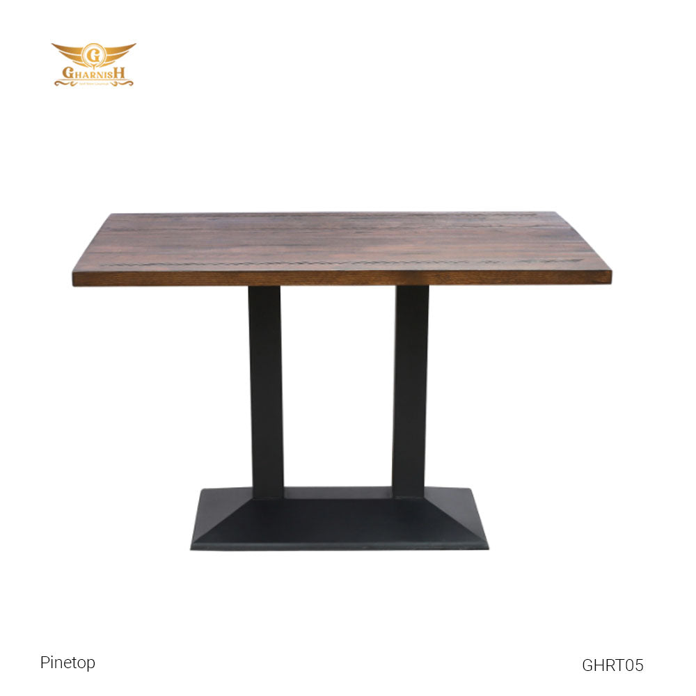 4 Seater Restaurant Table with Pinewood Top and MS base GHRT05 – Gharnish